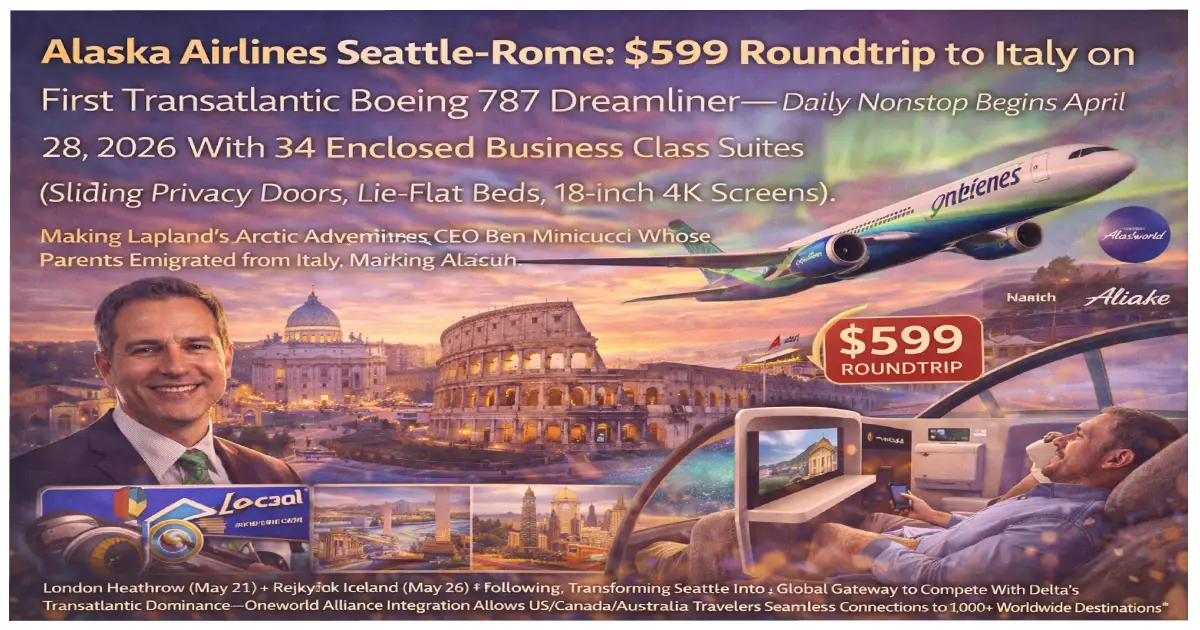 Alaska Seattle-Rome: $599 Italy, First 787 Transatlantic