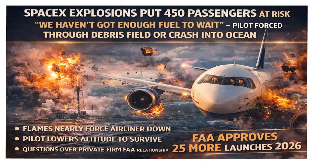 SpaceX Rocket Debris Risks Passenger Planes: 450 Endangered
