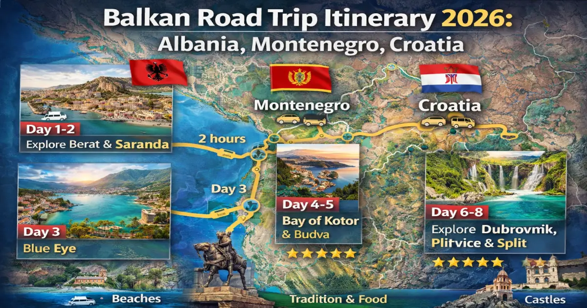 Balkan Road Trip 2026: Albania, Montenegro, Croatia Guide