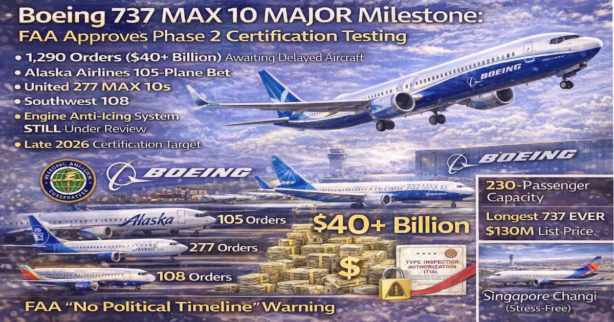 Boeing 737 MAX 10 Hits MAJOR Milestone: FAA Phase 2 Testing