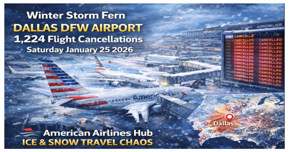 Winter Storm Fern CRIPPLES Dallas: 1,224 DFW Cancellations Saturday