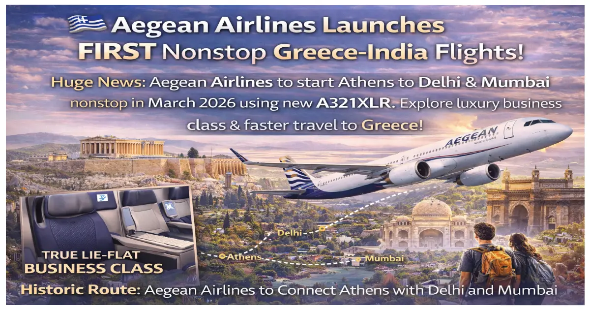 Aegean Airlines India: Athens-Delhi March, Mumbai May 2026 NEW
