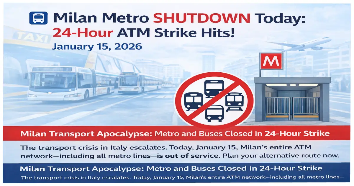 Italy Taxi Strike ENDS But Milan Metro SHUTS DOWN Jan 15 2026