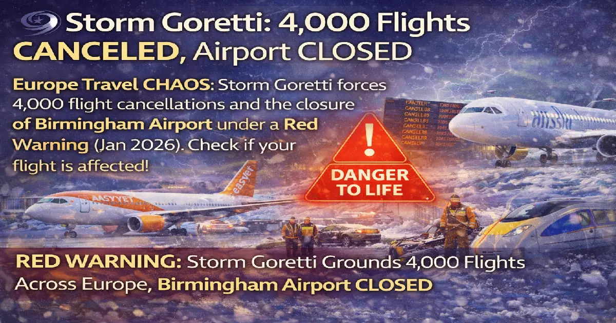 Storm Goretti Europe: 4,000 Flights Cancelled, RED Warning