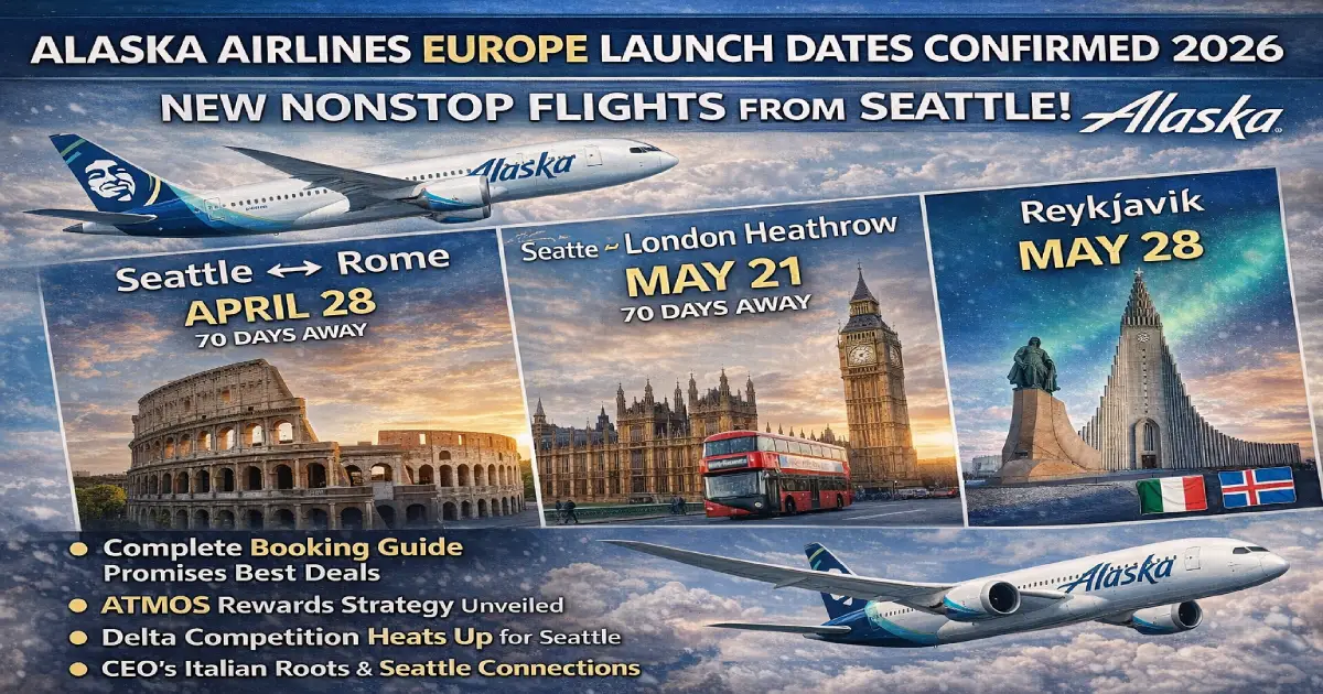 Alaska Airlines Europe: London May 21, Rome Apr 28 — Book Now