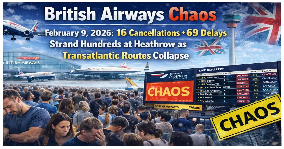British Airways Chaos Feb 9: 85 Flights Disrupted at Heathrow