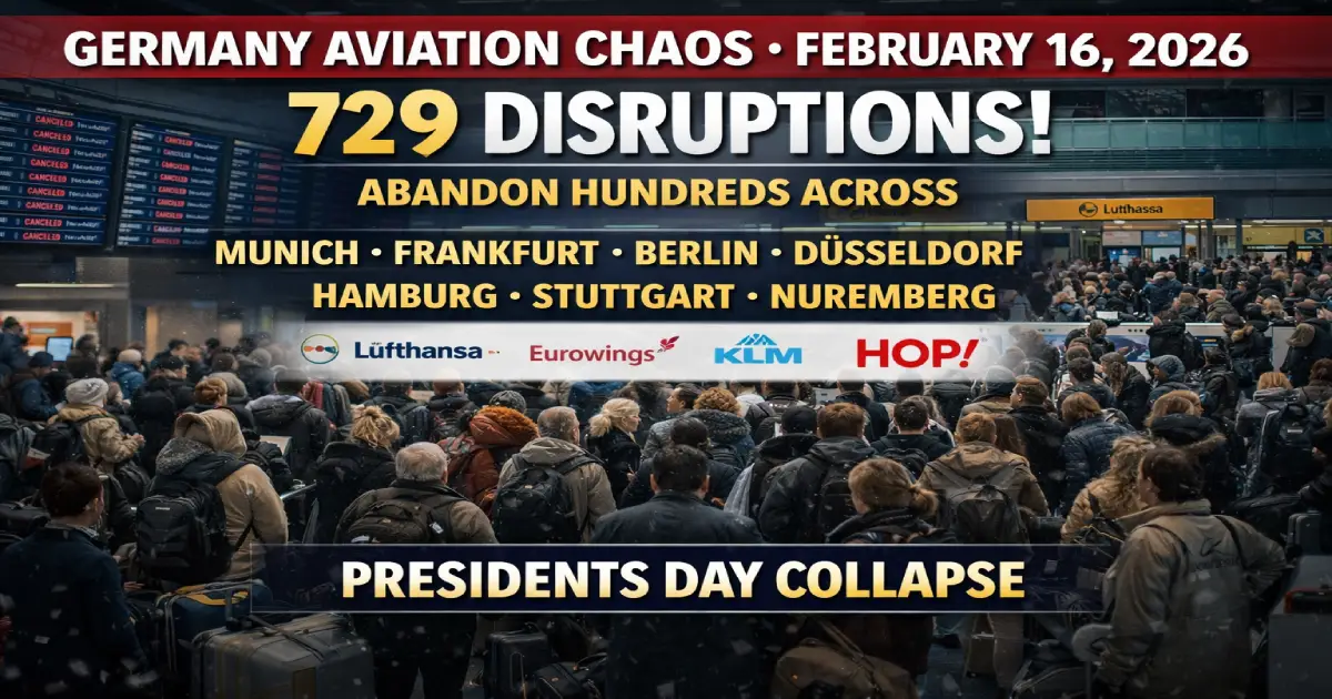 Germany Flight Chaos Feb 16: 729 Disruptions Hit 7 Airports