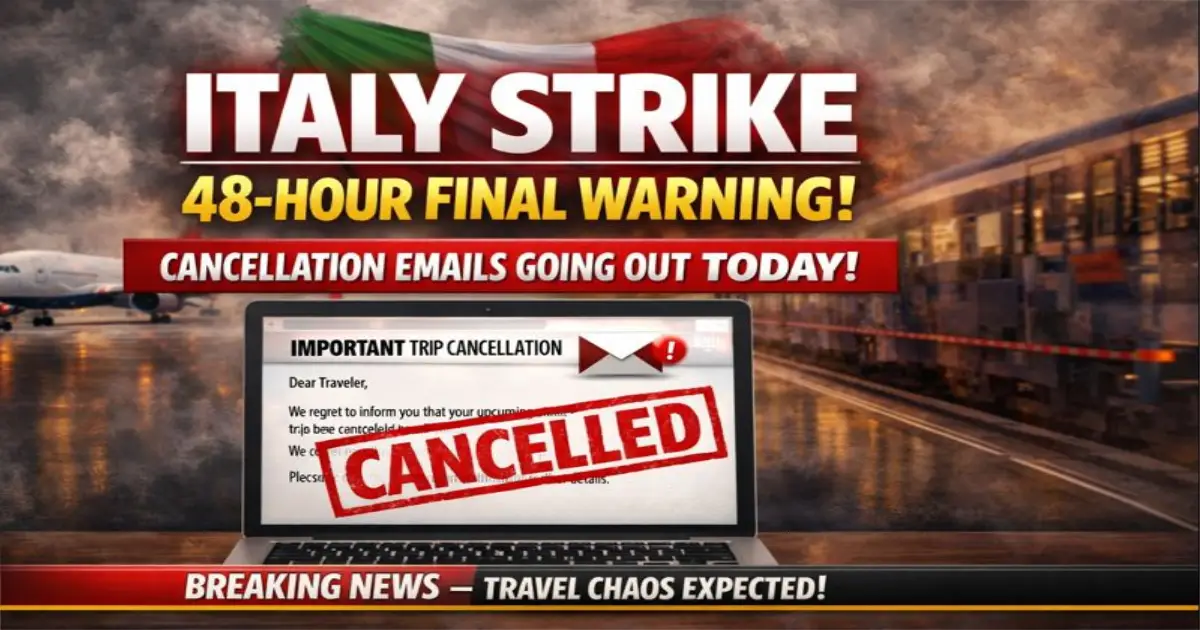 Italy Strike 48-Hour Warning: Emails Going Out TODAY