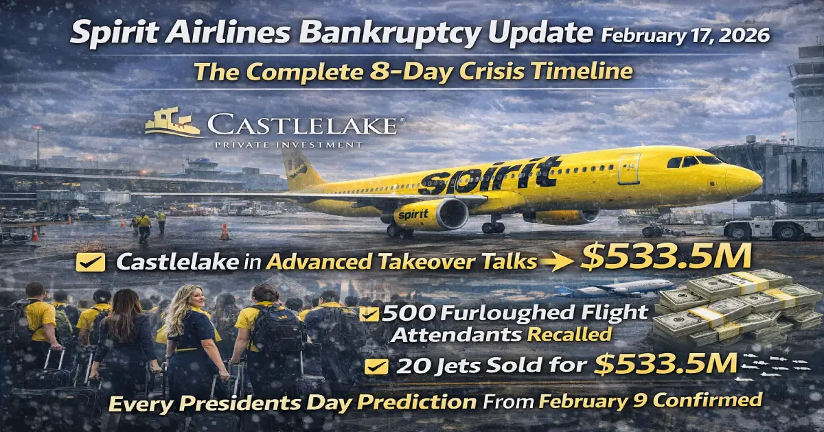 Spirit Airlines Feb 17 Update: Castlelake Talks, 500 FAs Back
