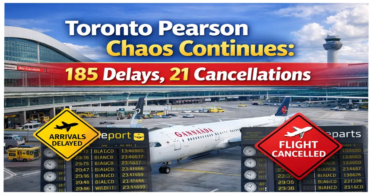 Toronto Pearson Chaos Continues: 185 Delays, 21 Cancellations