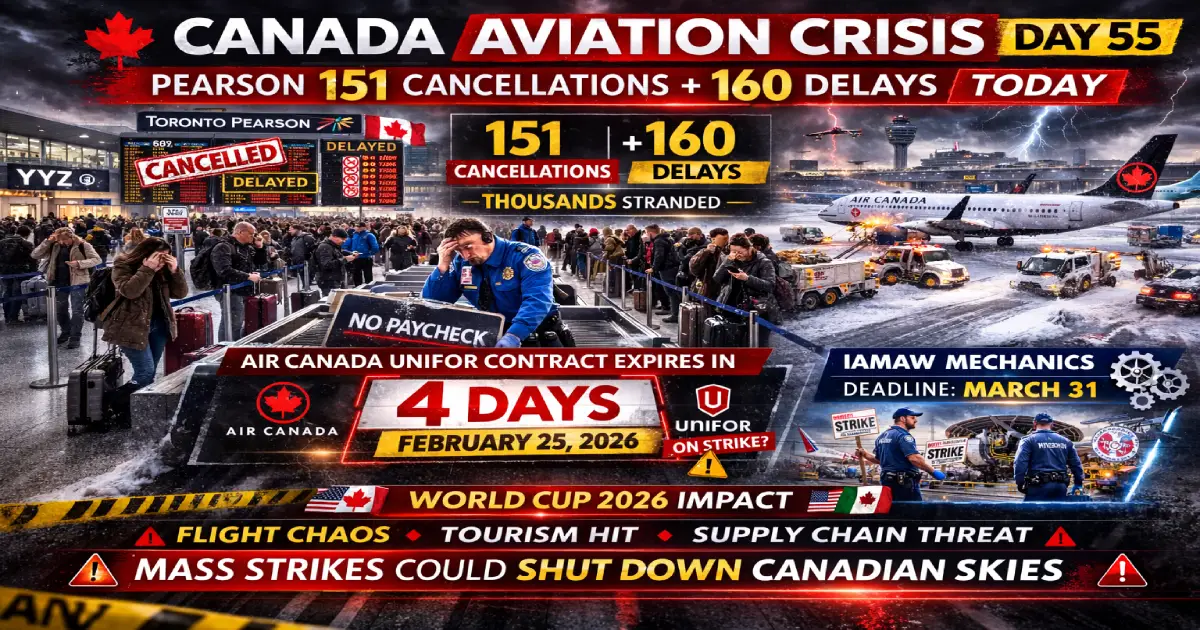 Canada Day 55: Pearson 311 Disruptions, Unifor Expires Feb 28