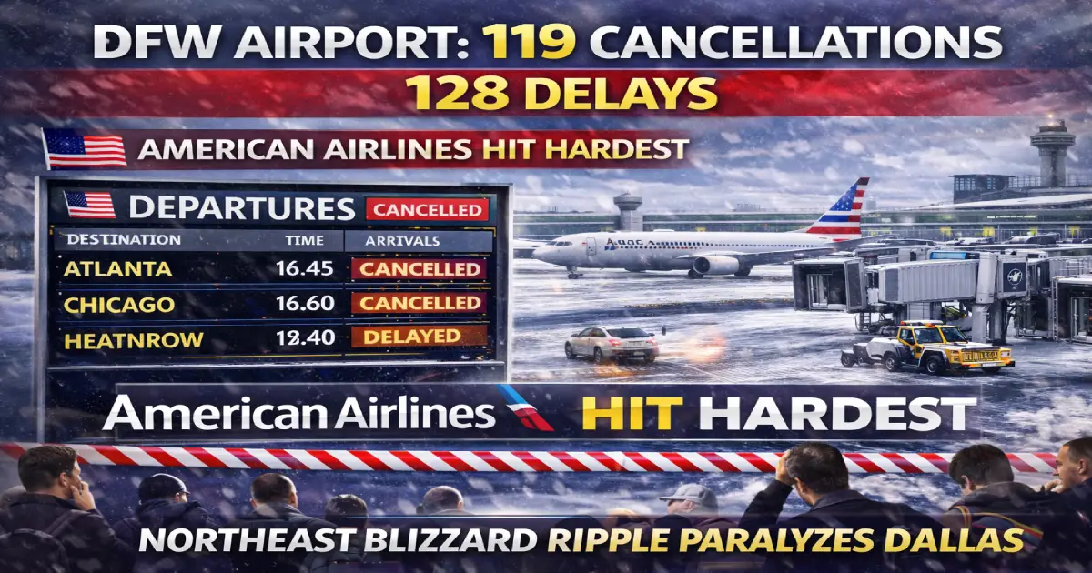 DFW: 119 Cancellations — American Airlines Worst Hit Feb 24