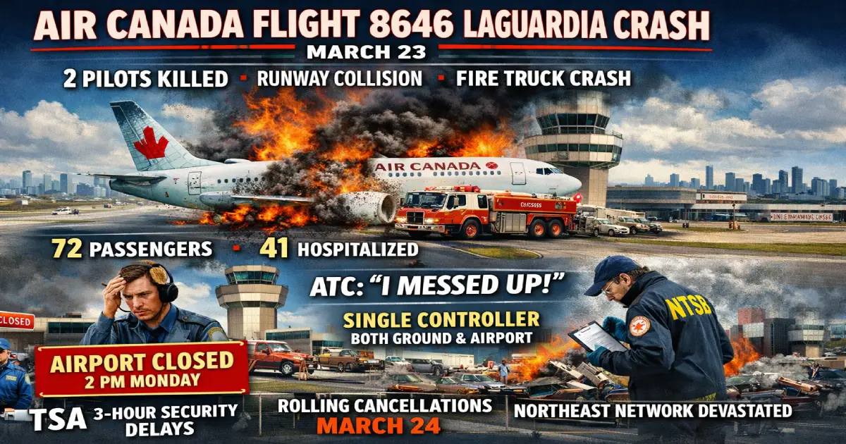Air Canada 8646 LaGuardia Crash: 2 Pilots Killed, ATC Error