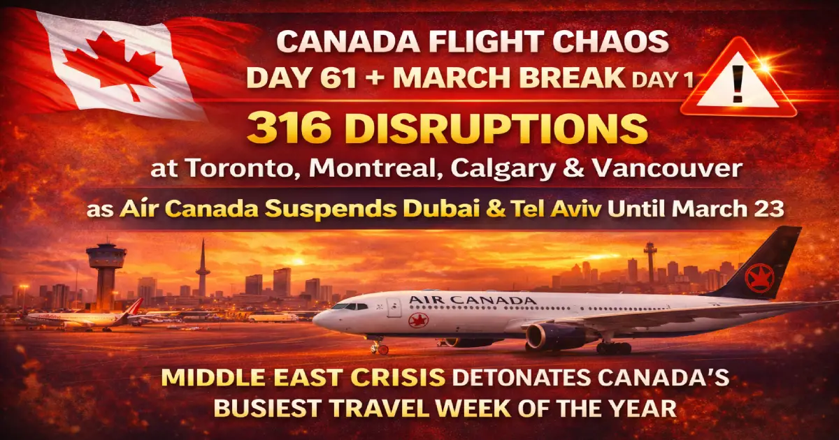 Canada Day 61: 316 Disruptions + Air Canada Dubai Axed Mar 23