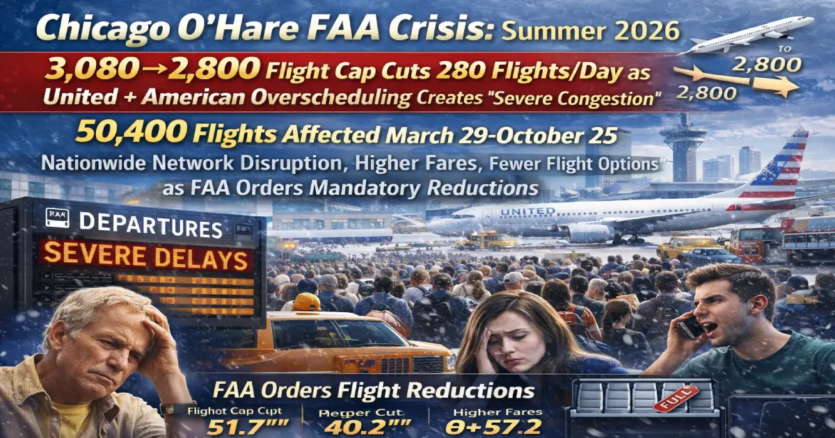 Chicago O'Hare FAA Cap: 280 Flights/Day Cut Summer 2026
