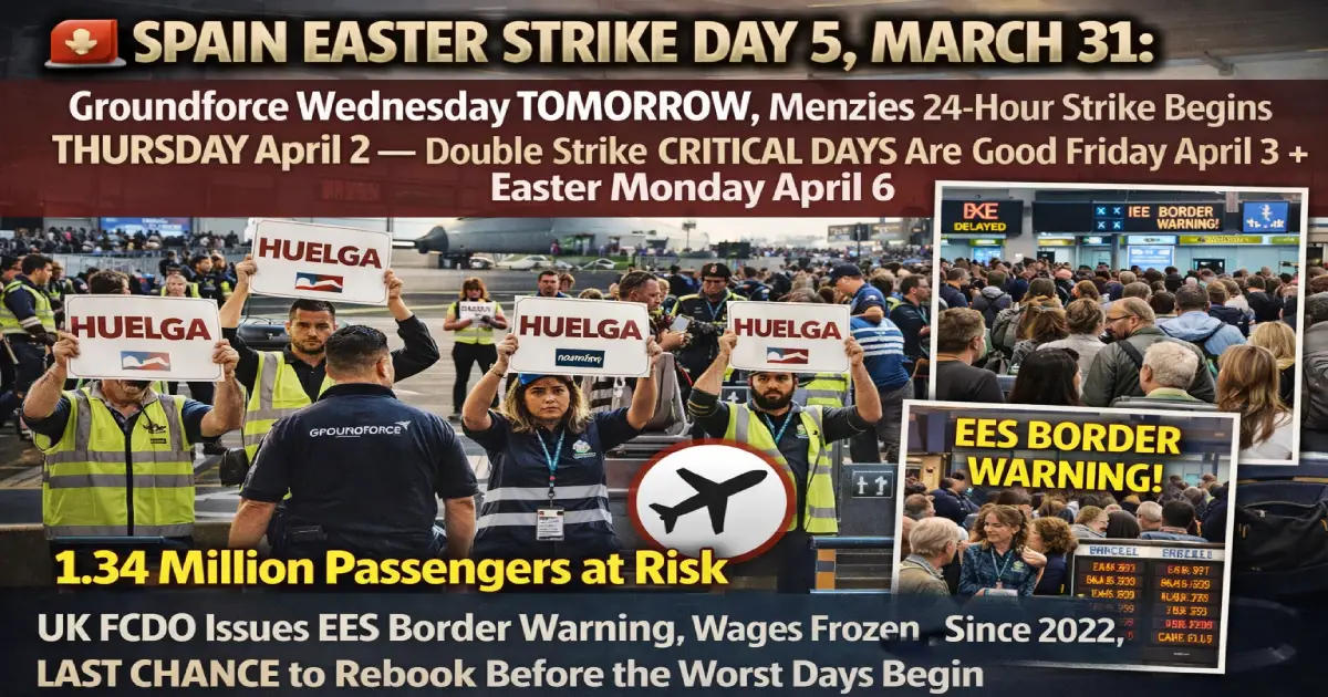 Spain Easter Strike: Menzies April 2, Double Strike Apr 3 + 6