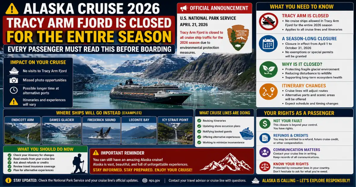 Alaska Cruise 2026: Tracy Arm Fjord Closed — What To Know