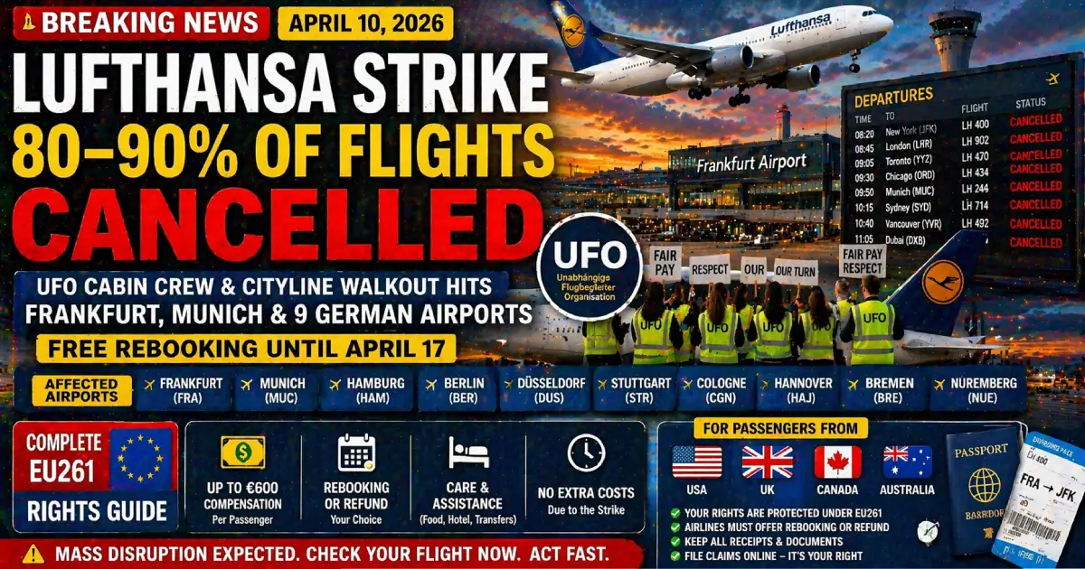 Lufthansa Strike April 10, 2026: 80–90% Flights Cancelled