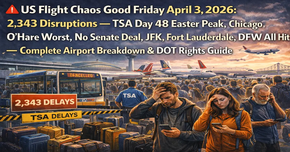 US Flight Chaos Good Friday April 3: 2,343 Disruptions