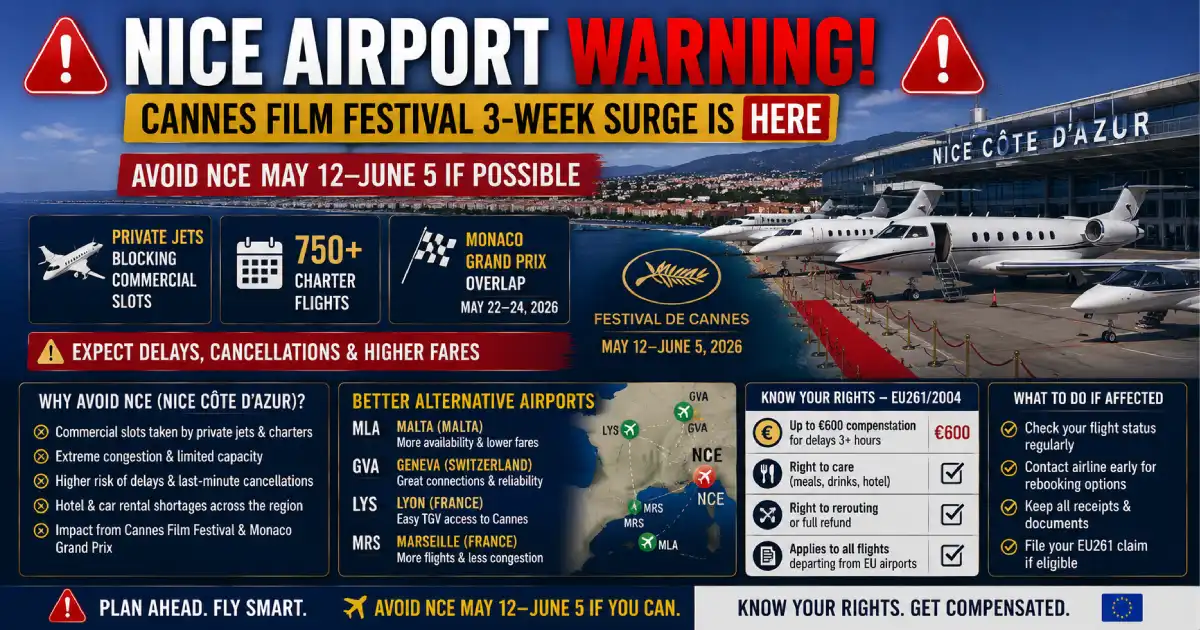 Nice Airport Warning: Cannes Film Festival 3-Week Surge Now
